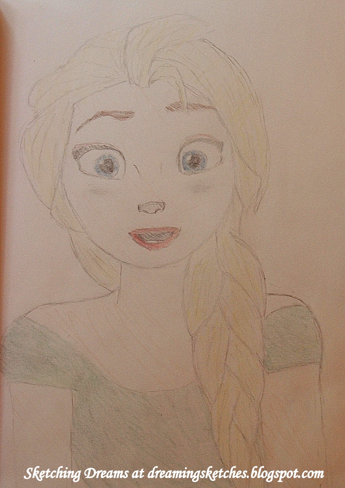 Sketching Dreams : Drawing of Elsa from Frozen Fever: