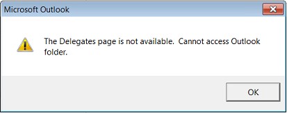 Lets Exchange: "The Delegates page is not available" Error Message