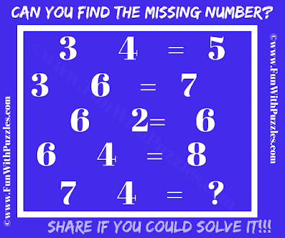 Math Brain Puzzle with Answer for Kids