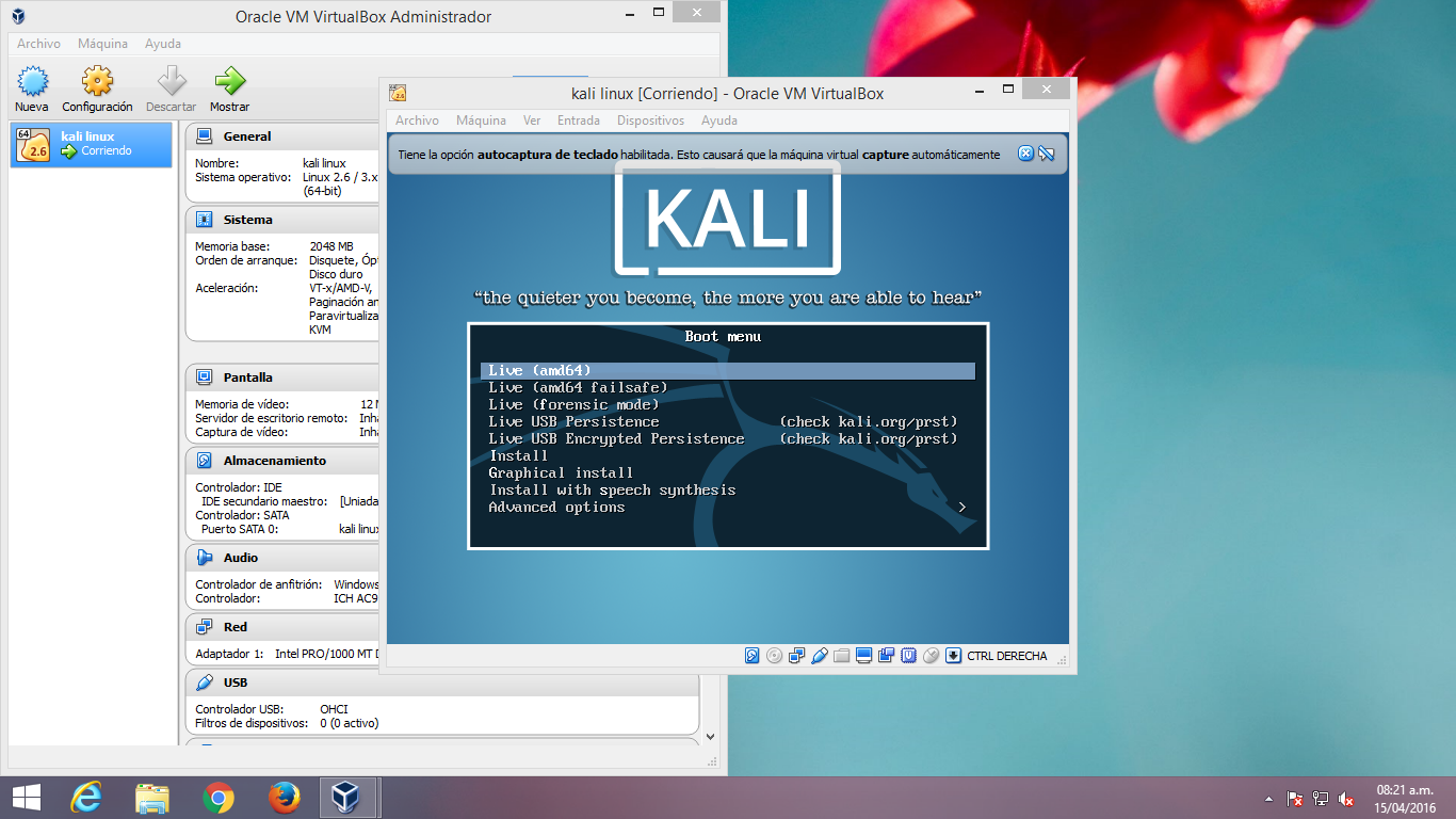KALINUX: PROCESO INSTALACIÓN