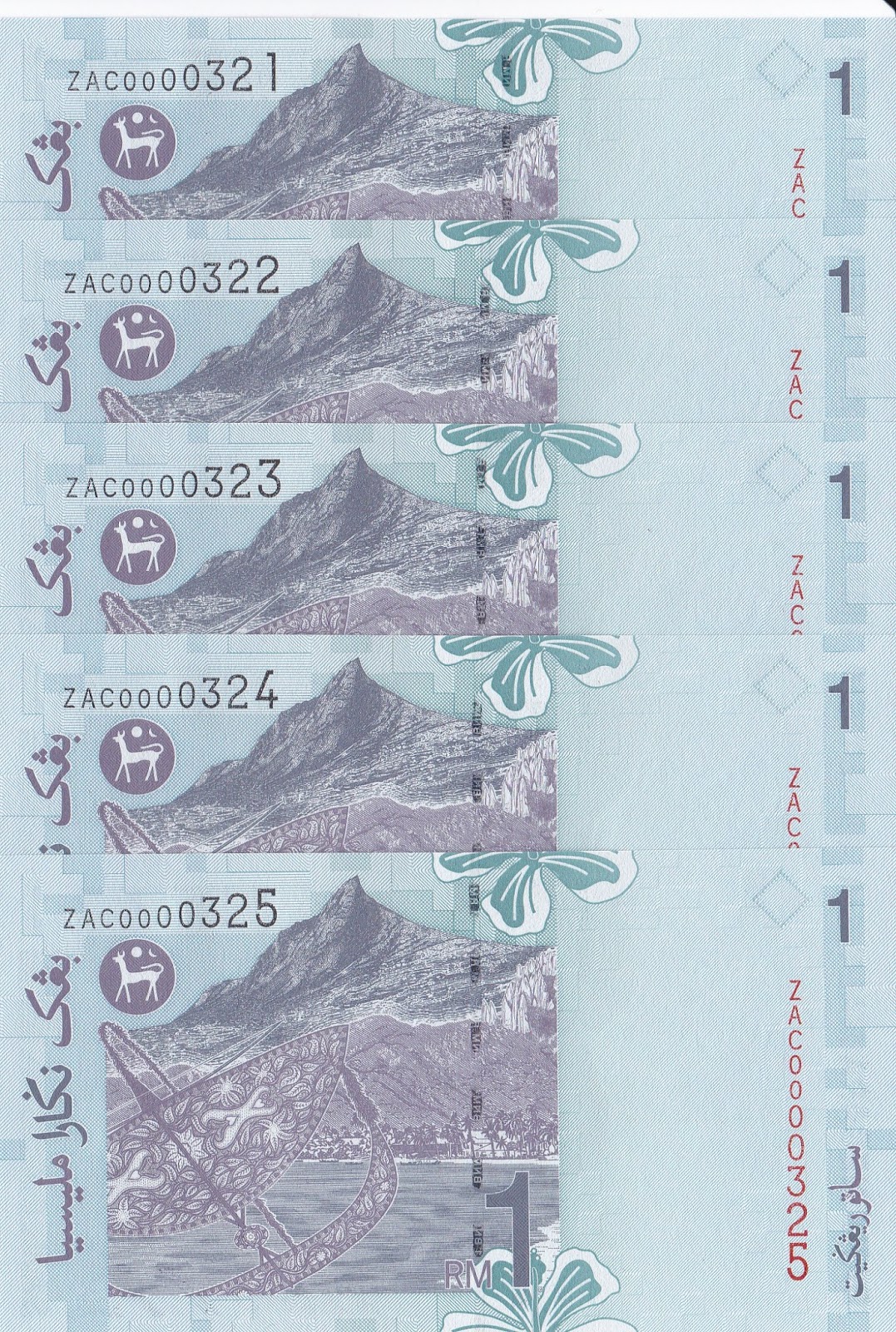 Randhawa's Bank Notes And Collectibles: Malaysia RM 1 ZAC Replacement ...