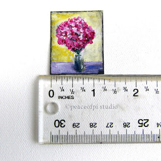 peaceofpi studio: Sweet Pea Bouquet Micro Miniature Art Journal Painting
