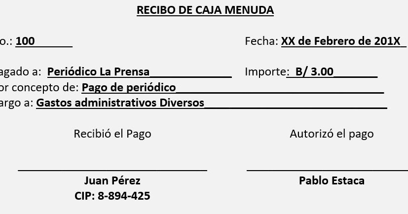 La Caja Menuda y Su Registro en el Diario General: Caja Menuda ...