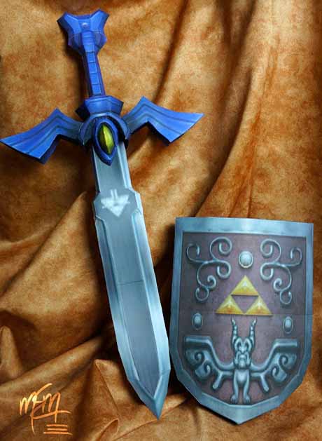 The Legend of Zelda: Wind Waker - Master Sword & Shield Paper Model ...