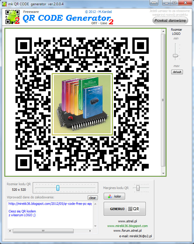 mikrokontrolery avr język c, poradniki, kursy video - eagle: QR CODE ...