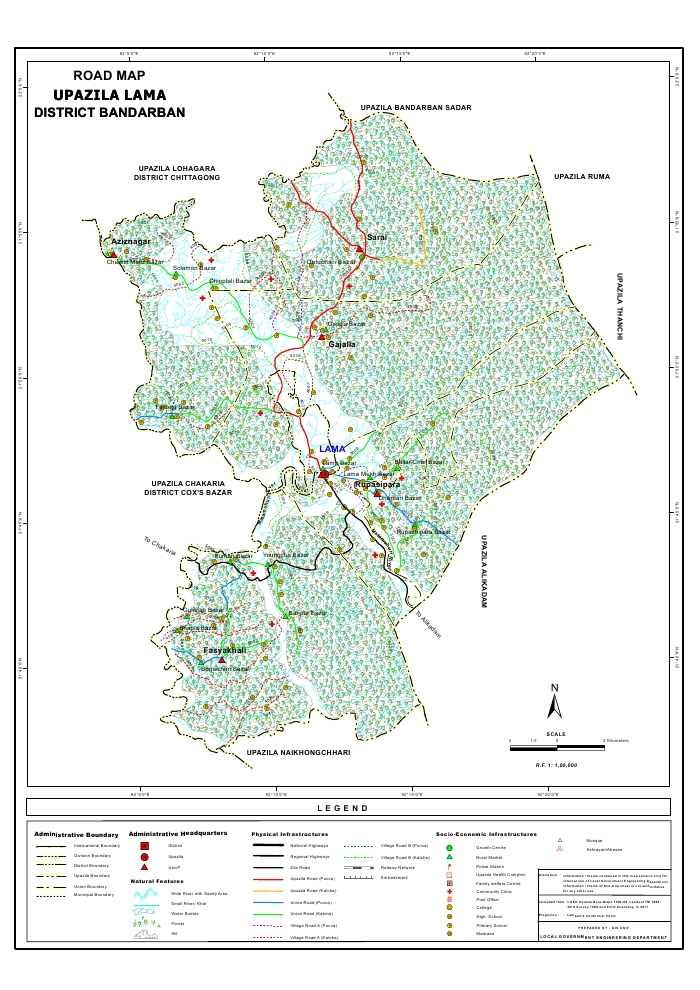 3 Detailed Maps of Lama Upazila, Bandarban, Bangladesh - Tourism ...