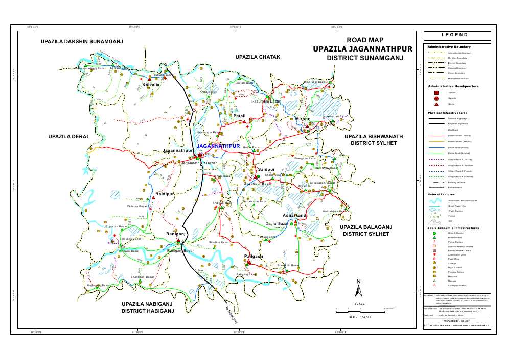 Mouza & Land Use Maps of Jagannathpur Upazila, Sunamganj, Bangladesh ...