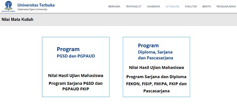 Tips Cara Cek dan Melihat Nilai UT di Website Universitas Terbuka www ...