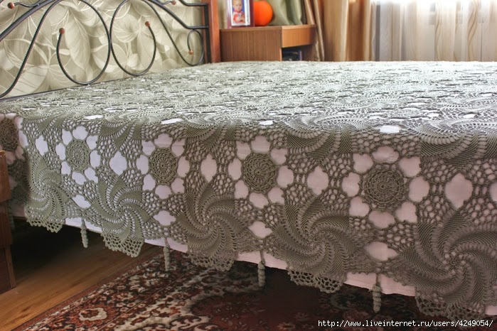 Patrones de bellísima colcha crochet