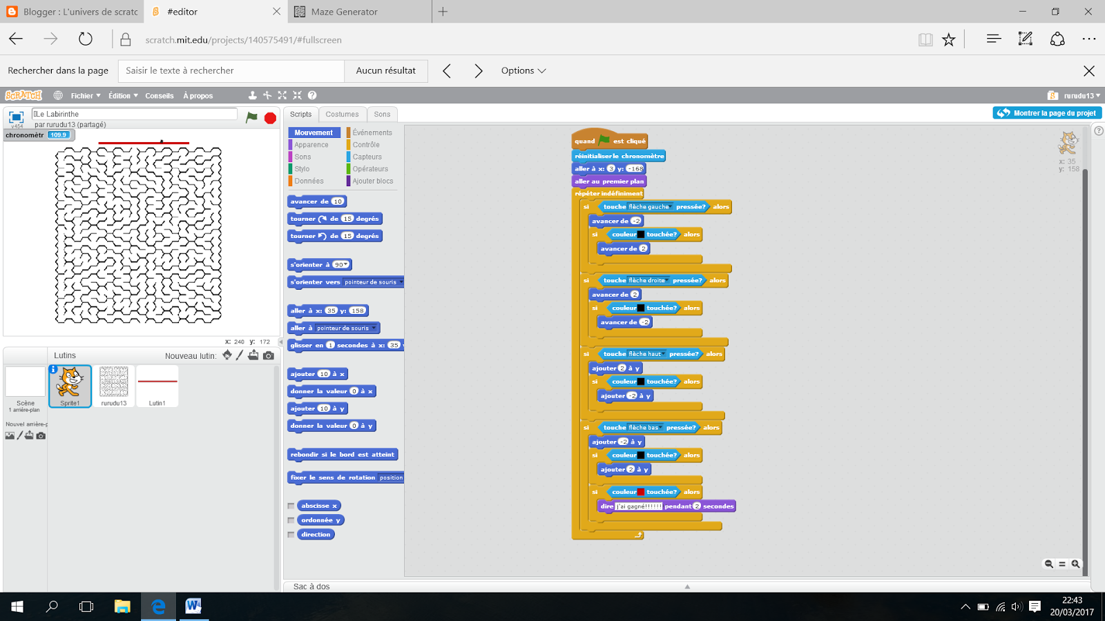 Apprendre à créer le jeu de labyrinthe sur Scratch