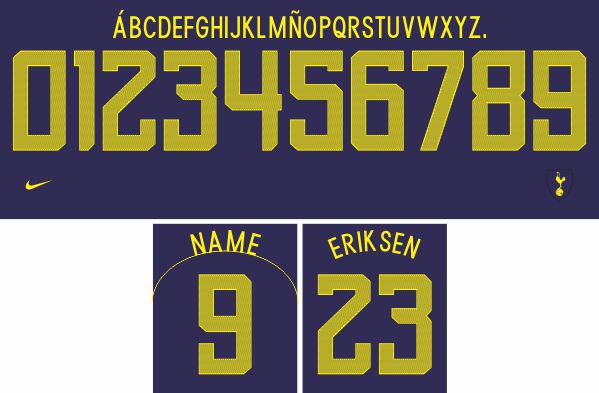 Tottenham Hotspur 2017-18 font