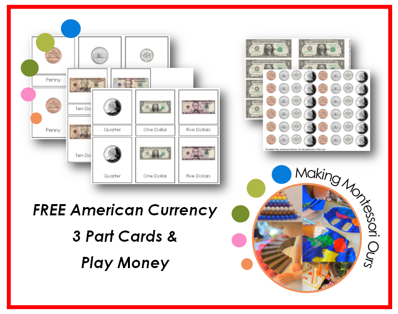 "Making Montessori Ours": Canadian & American Money Unit & Printables