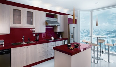 Delorme Designs: SEEING RED!! RED COUNTERTOPS.