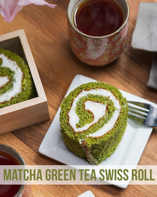 Matcha Green Tea Swiss Roll - pastry recipes