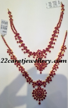 Below 30 Gms Ruby Sets - Jewellery Designs