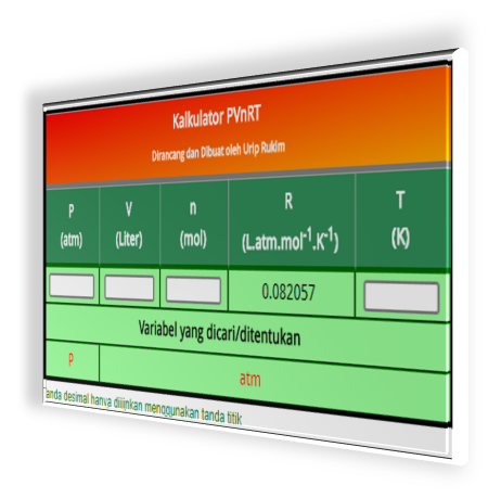 Kalkulator Persamaan Gas Ideal - PV=nRT Vice Versa - Urip dot Info