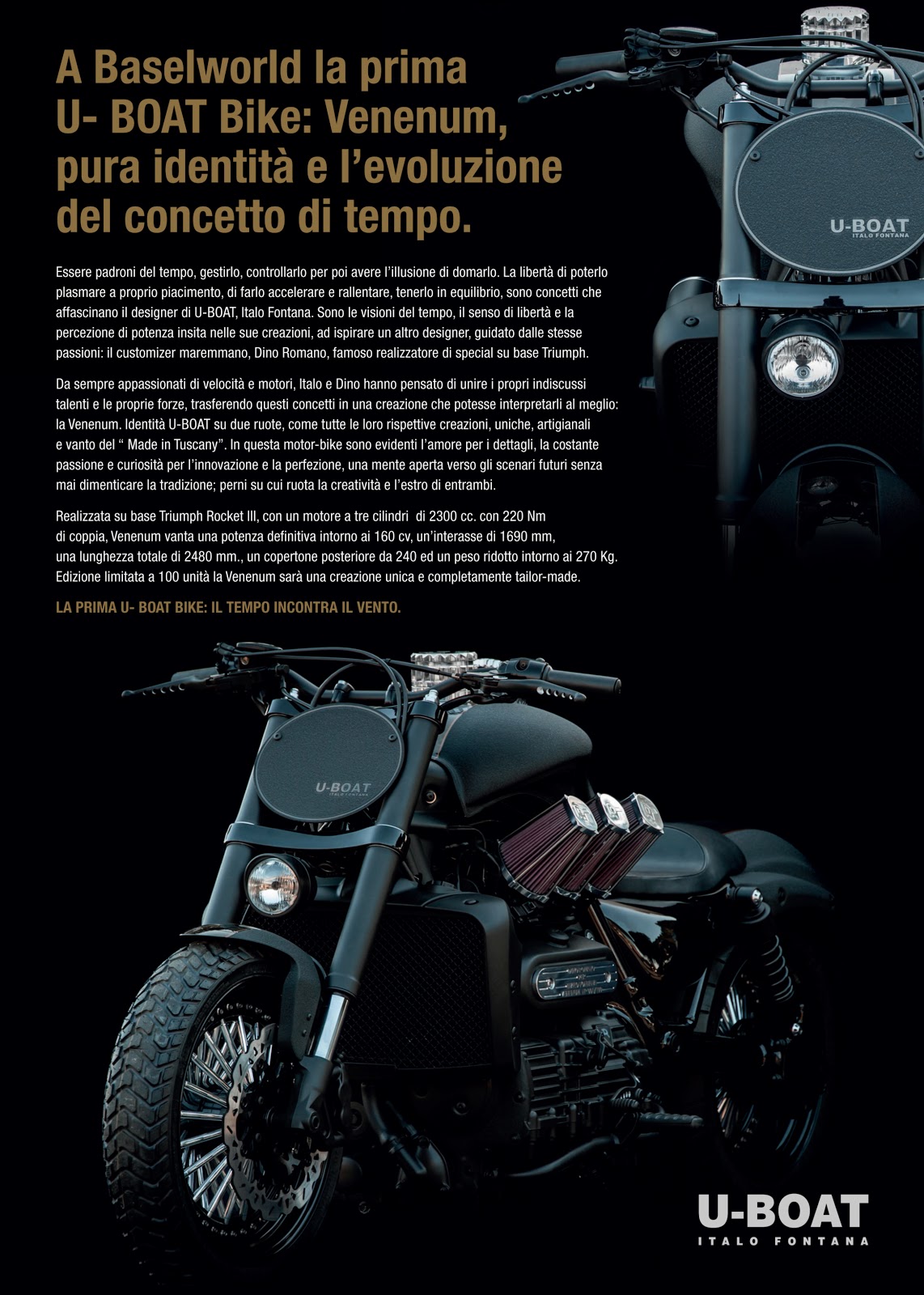 Special DR Dino Romano: Presentazione della Triumph Rocket U-Boat ...