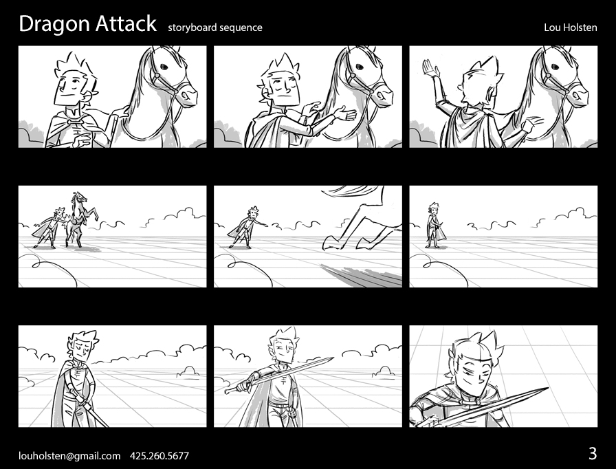 Lou Holsten's Storyboard Portfolio: Dragon Attack