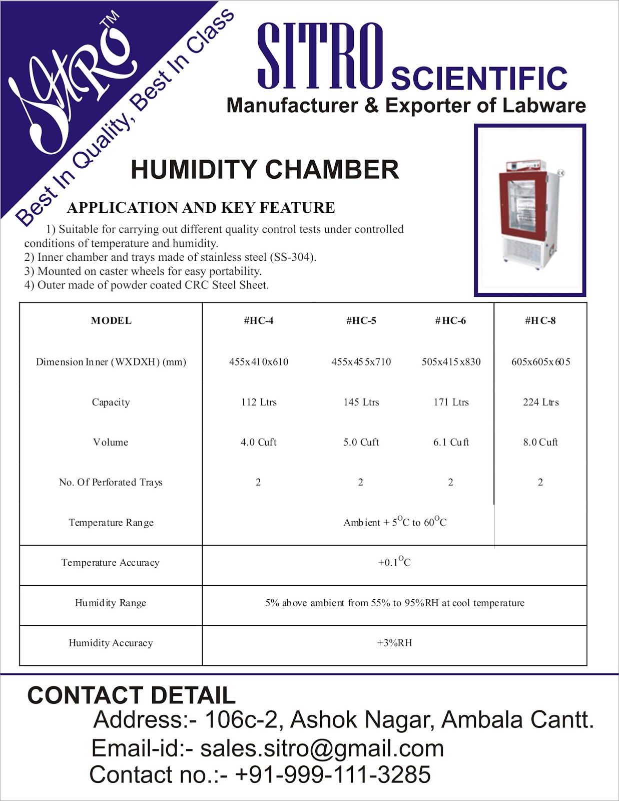 SITRO Scientific: Humidity Chamber