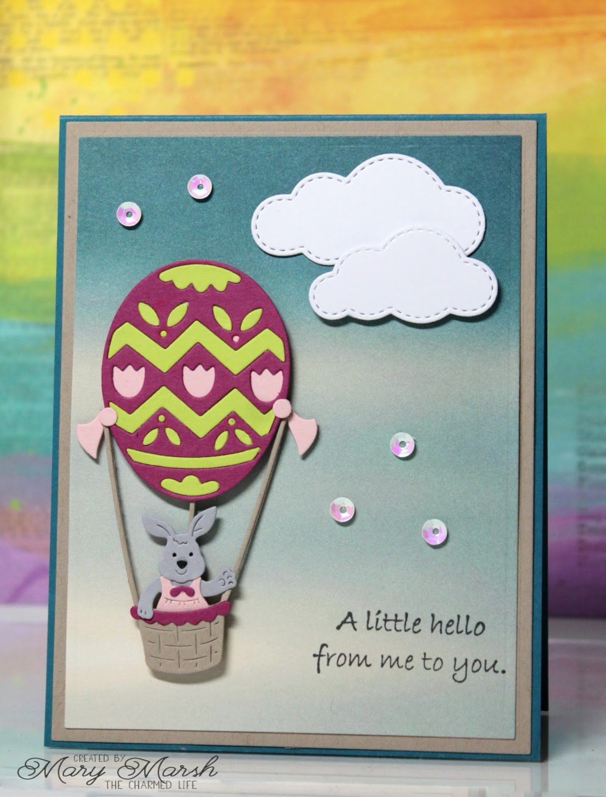 CottageCutz: Spring Hot Air Balloon Hello (new die release)