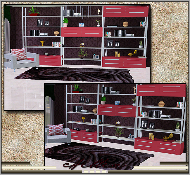 HelleN sims3 : Systems floor shelves.