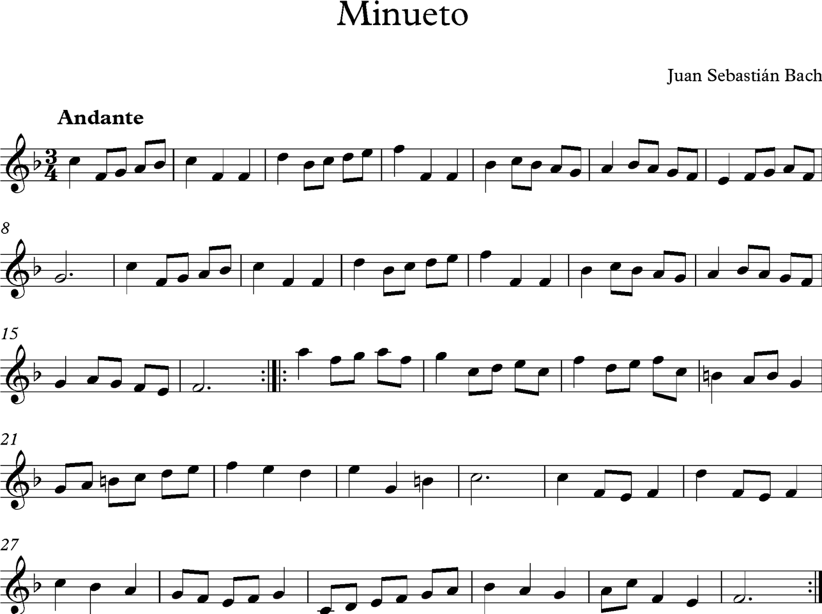 Minueto de Juan Sebastián Bach