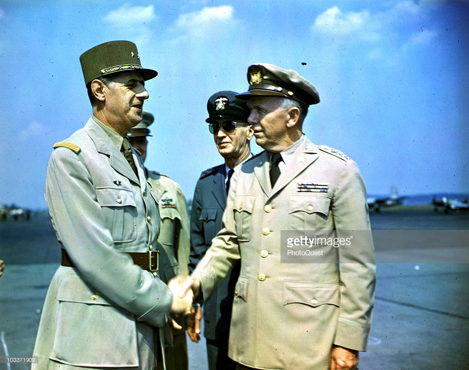 World War II in Color: Charles de Gaulle Met with American High Ranking ...