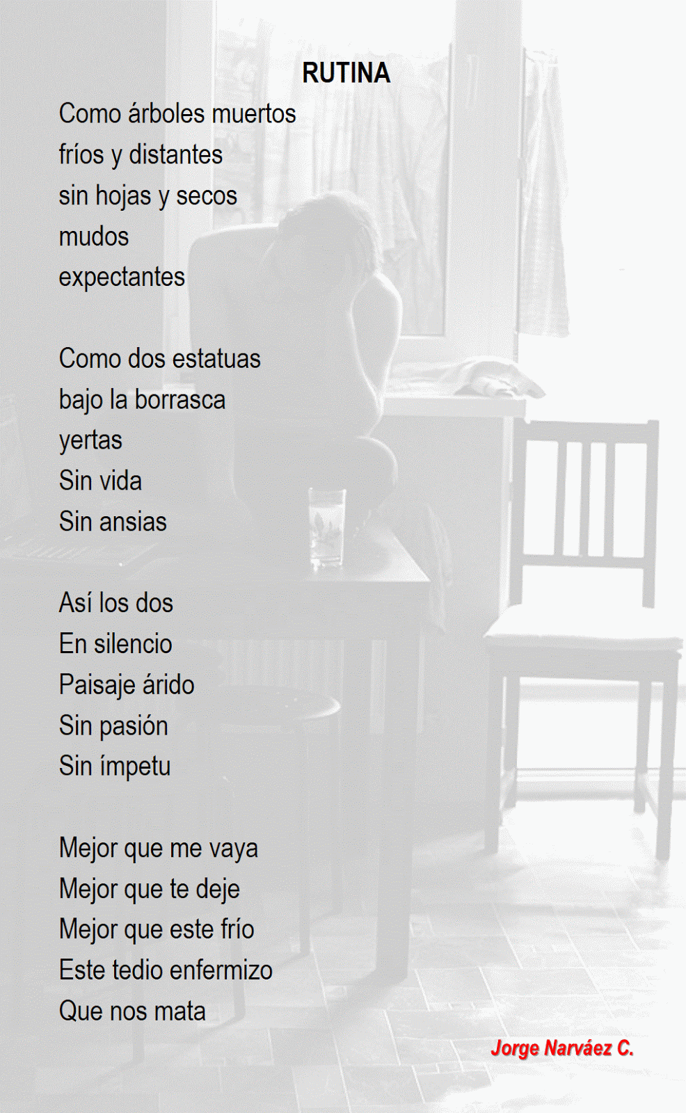 CUENTOS URBANOS Y OTROS POEMAS: RUTINA