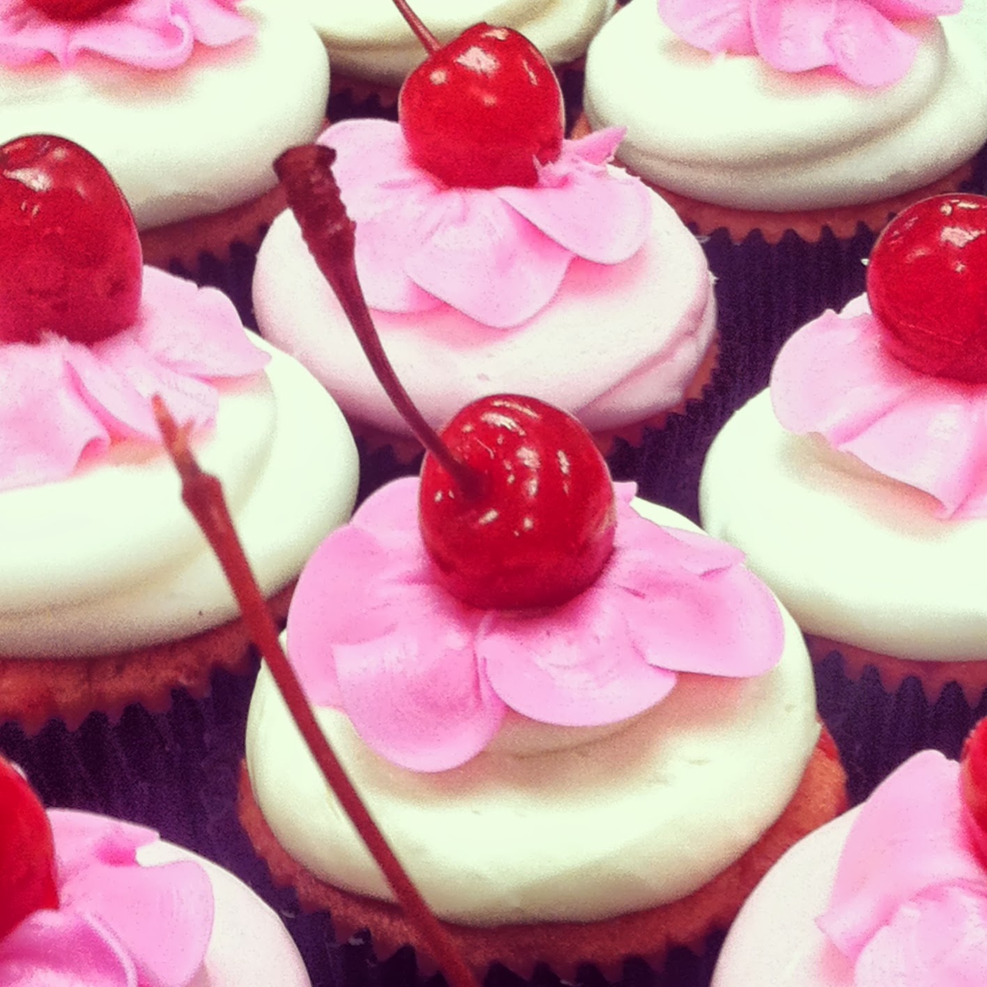 Lola Pearl Bake Shoppe: Cherry cupcakes with a cherry on top!