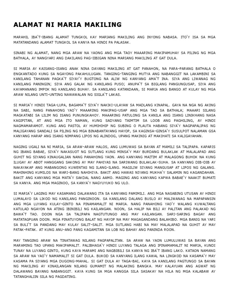 maria makiling story - philippin news collections