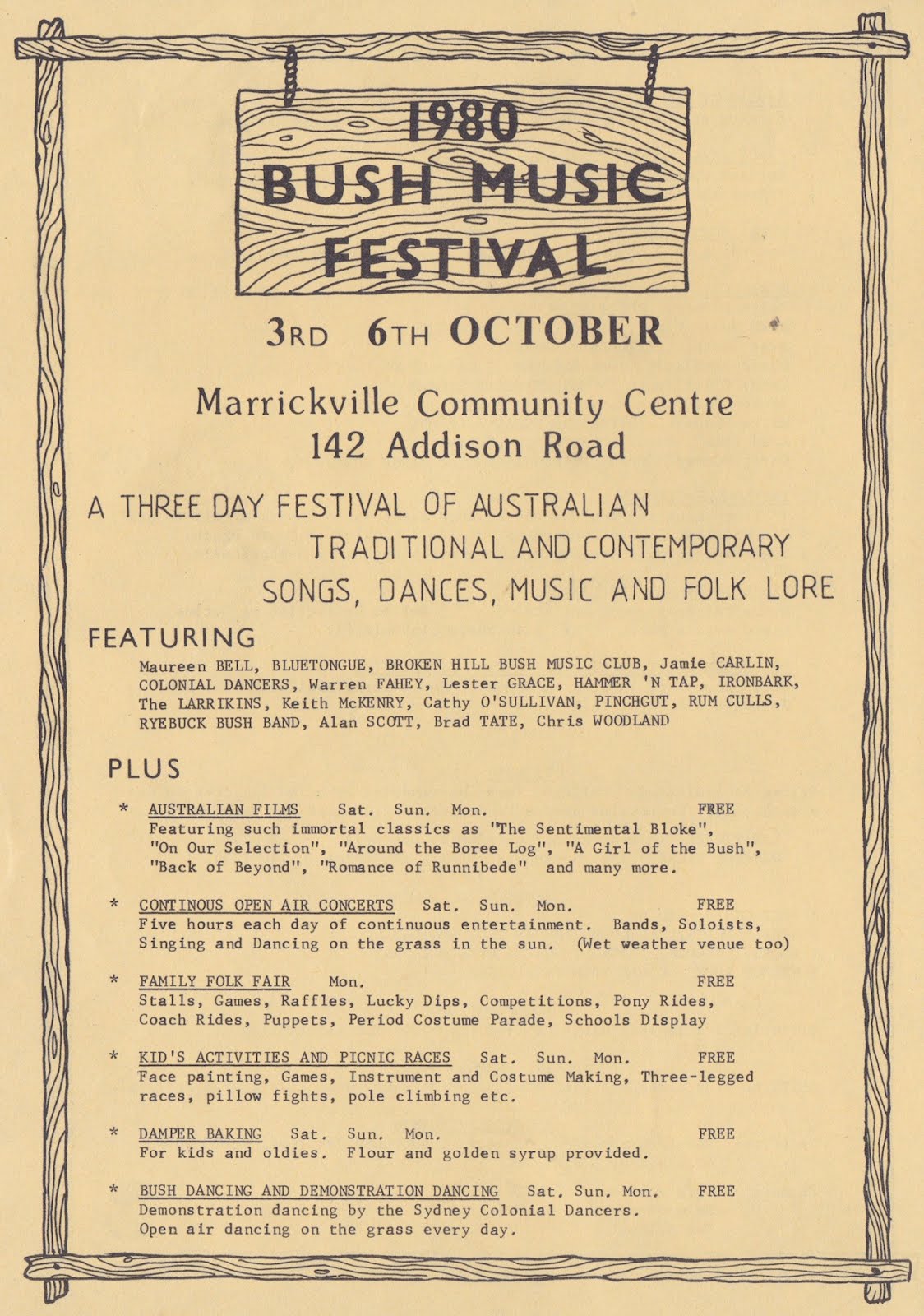 The Bush Music Club: From the Archives - 1980 Bush Music Festival ...