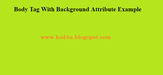 HTML Body Tag With Background Example