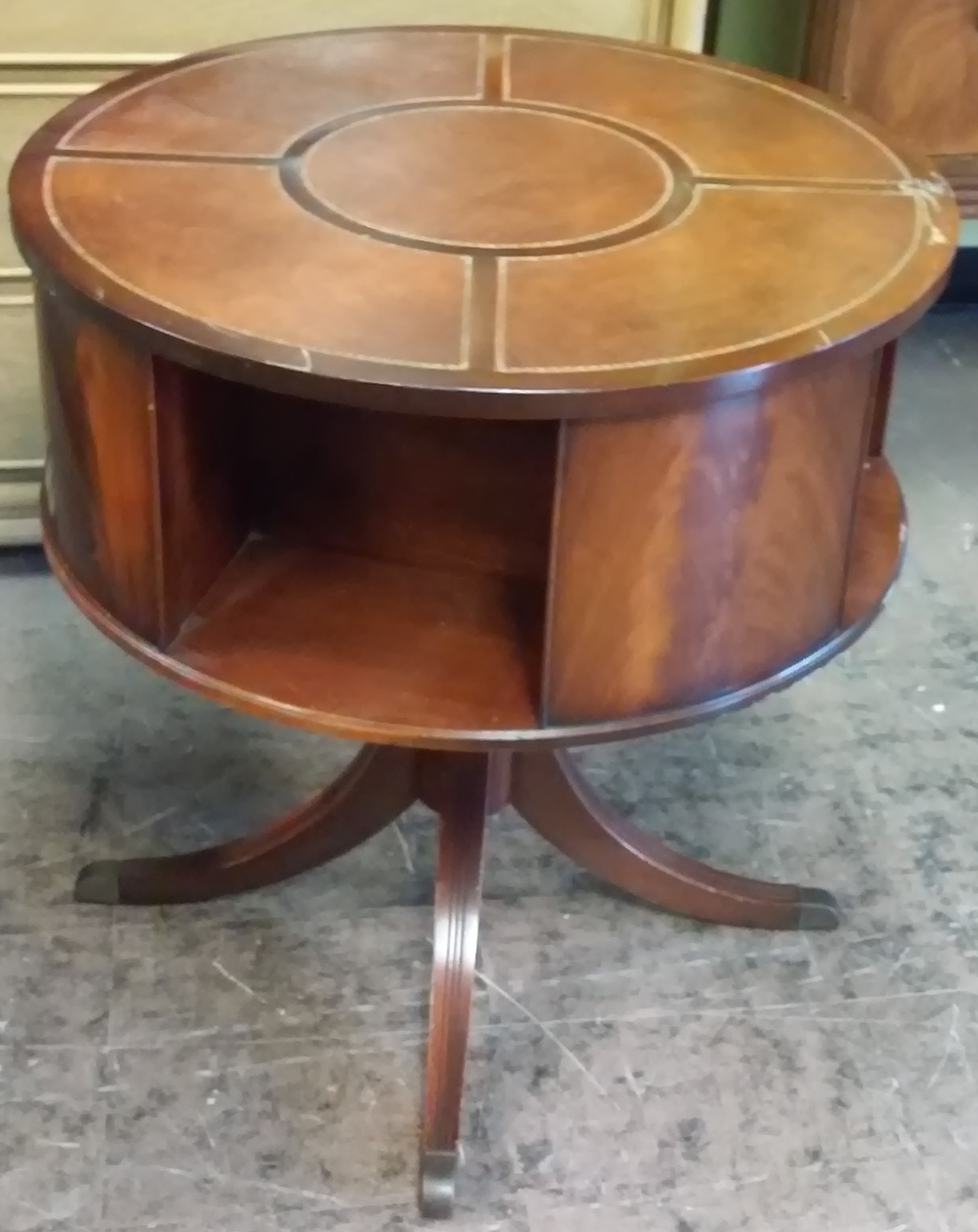 UHURU FURNITURE & COLLECTIBLES: SOLD Regency Mahogany Spinning Drum ...