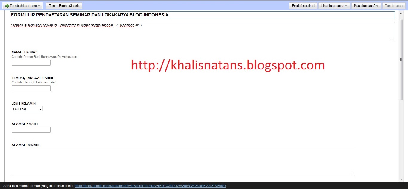 Catatan Hati: Cara Membuat Pendaftaran Formulir