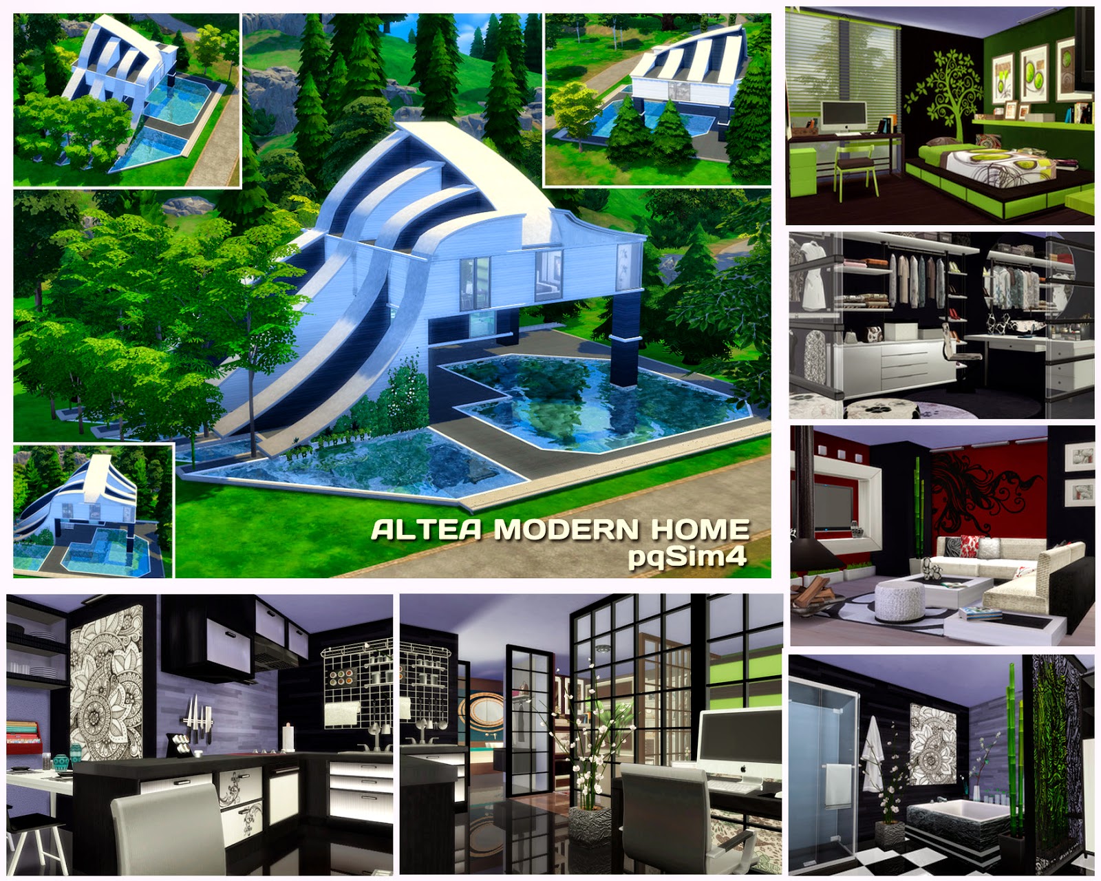 Altea Modern Home. Sims 4 Custom Content.