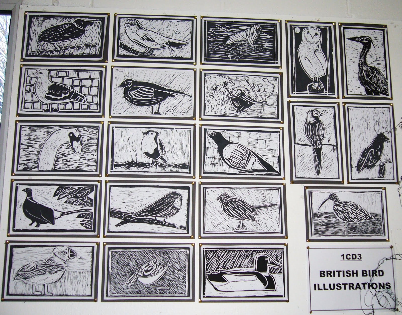 I teach art: Bird Lino Prints