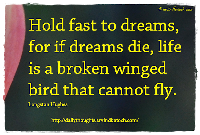 Motivational Daily Thought (Hold fast to dreams, for if dreams die ...