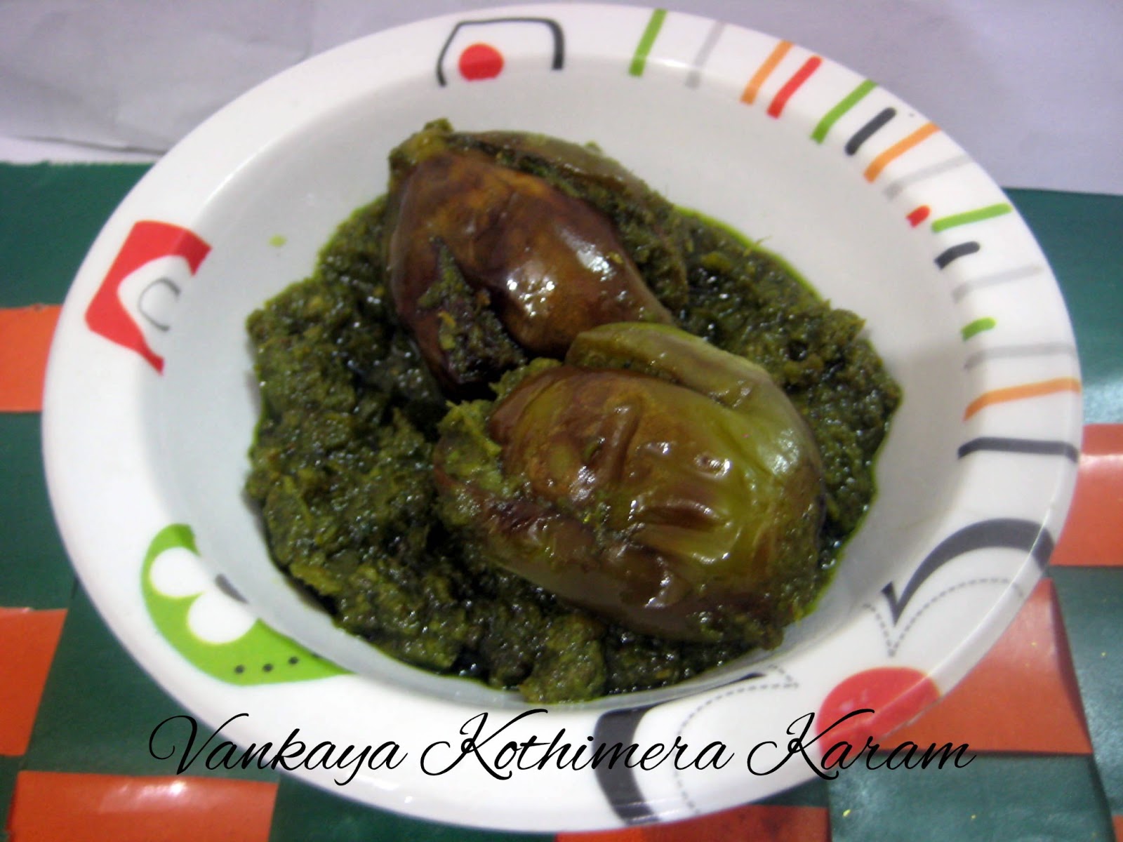 Recipe Den: Vankaya Kothimera Karam