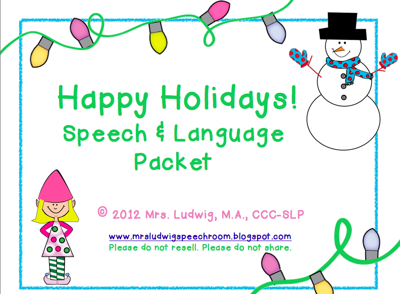 Mrs. Ludwig's Speech Room: Happy Holidays! Part 1