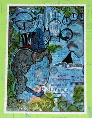 Ink Stains: Blue Post Card/Mail Art