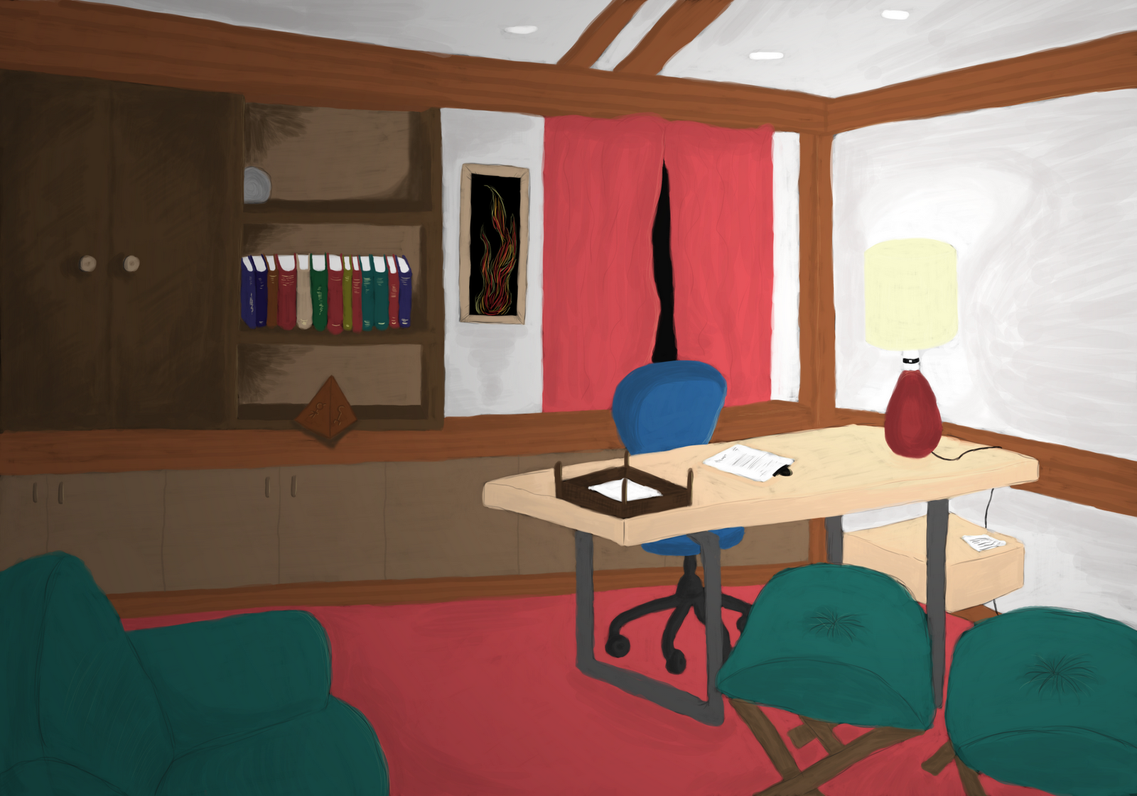 The Rackety Esperus: Game On!- Psychiatrist's Office Background Concept Art