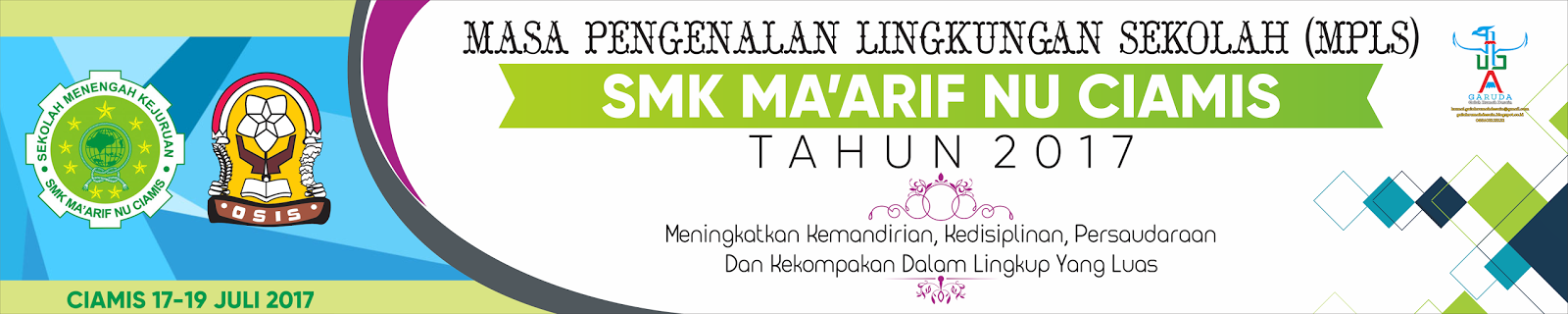 Banner MPLS SMK Ma'arif NU Ciamis 2017 cdr | Download Desain Cdr Gratis ...