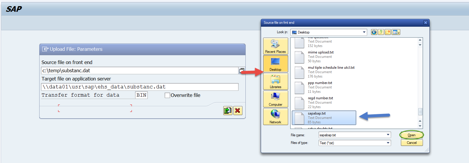 Techsap Uploading File To Sap Appliciation Server Directory