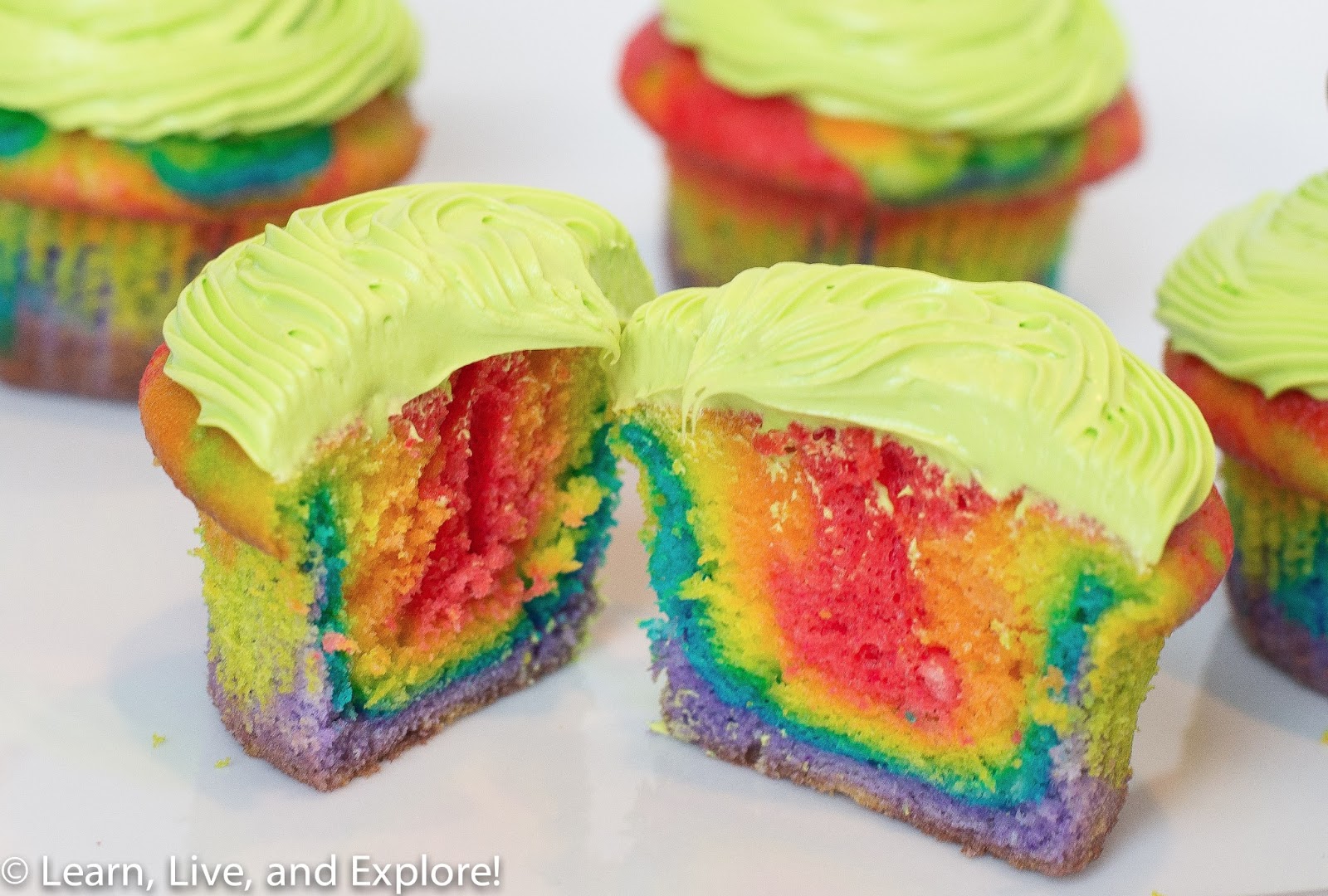 March Cupcake of the Month - Rainbow Cupcakes ~ Learn, Live, and Explore!