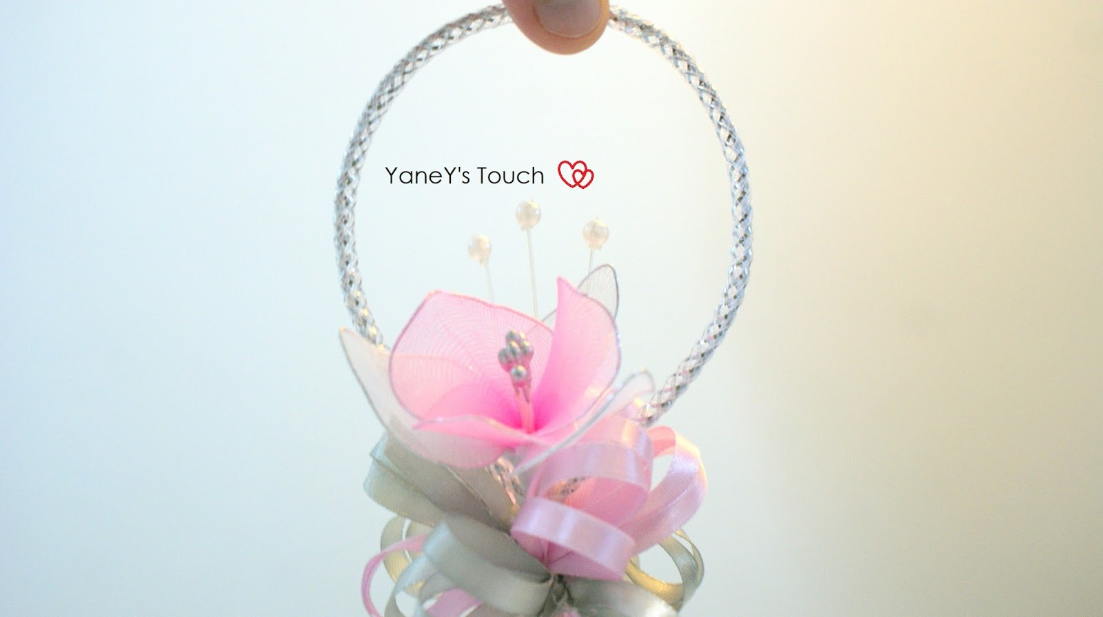 YaneY's Touch: bunga telur stokin gantung : tema pink + silver