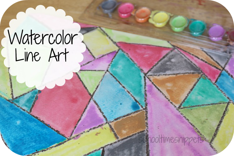 STEAM Watercolor Line Art | School Time Snippets