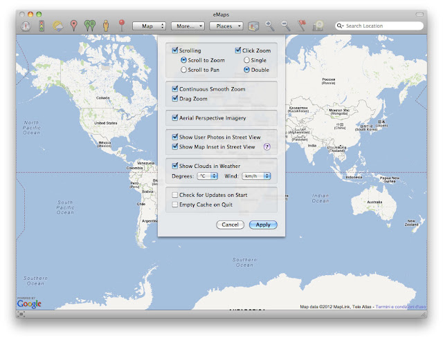 Geoinformación: eMap: Aplicación de Google Maps para el escritorio de MAC X