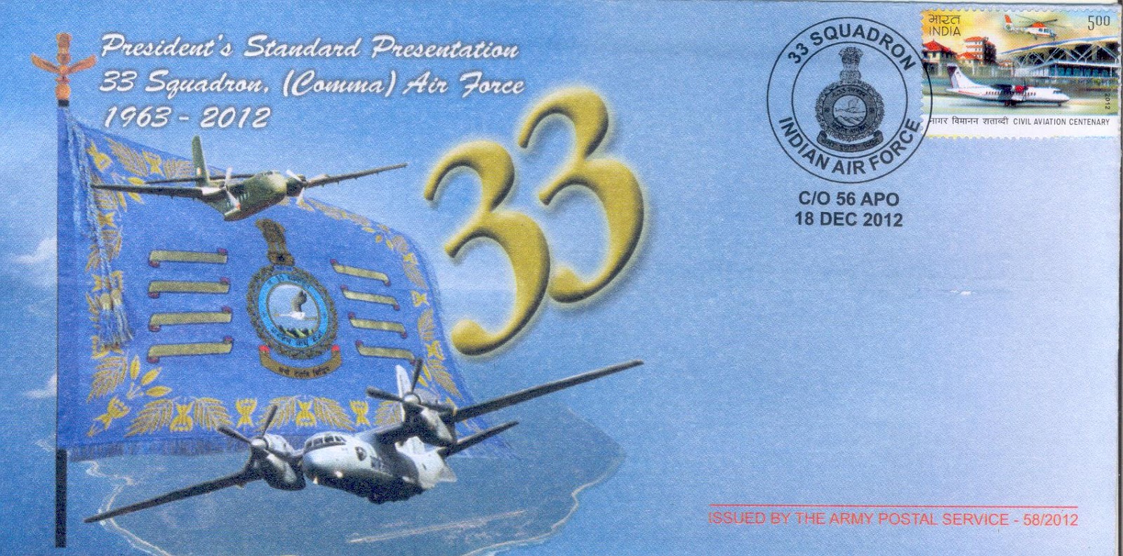 Forces in Philately: 33 Squadron IAF - Presentation of President's ...