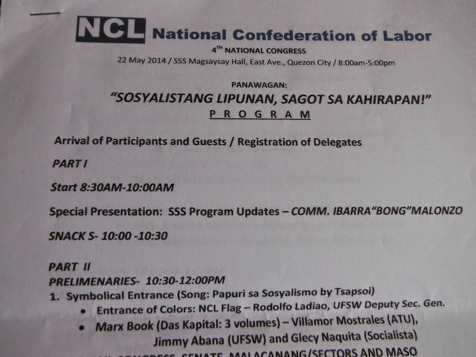 BMP: Ka Popoy Lagman, binigyang-pugay sa ika-4 na Kongreso ng NCL