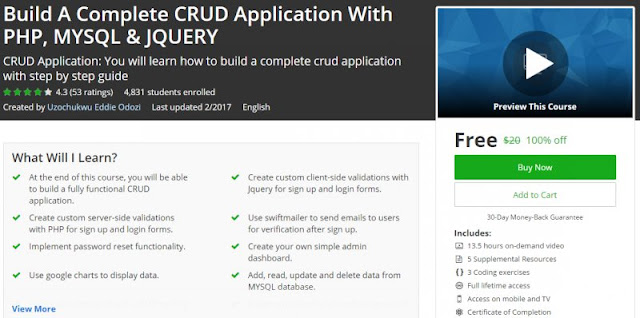 [100% Off] Build A Complete CRUD Application With PHP, MYSQL & JQUERY ...